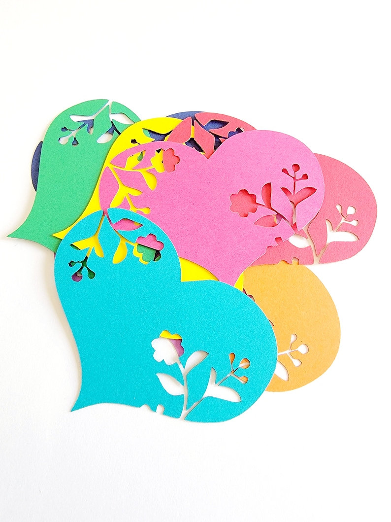 Heart Die Cut Outs Scrap Booking Valentines Decor Wedding | Etsy