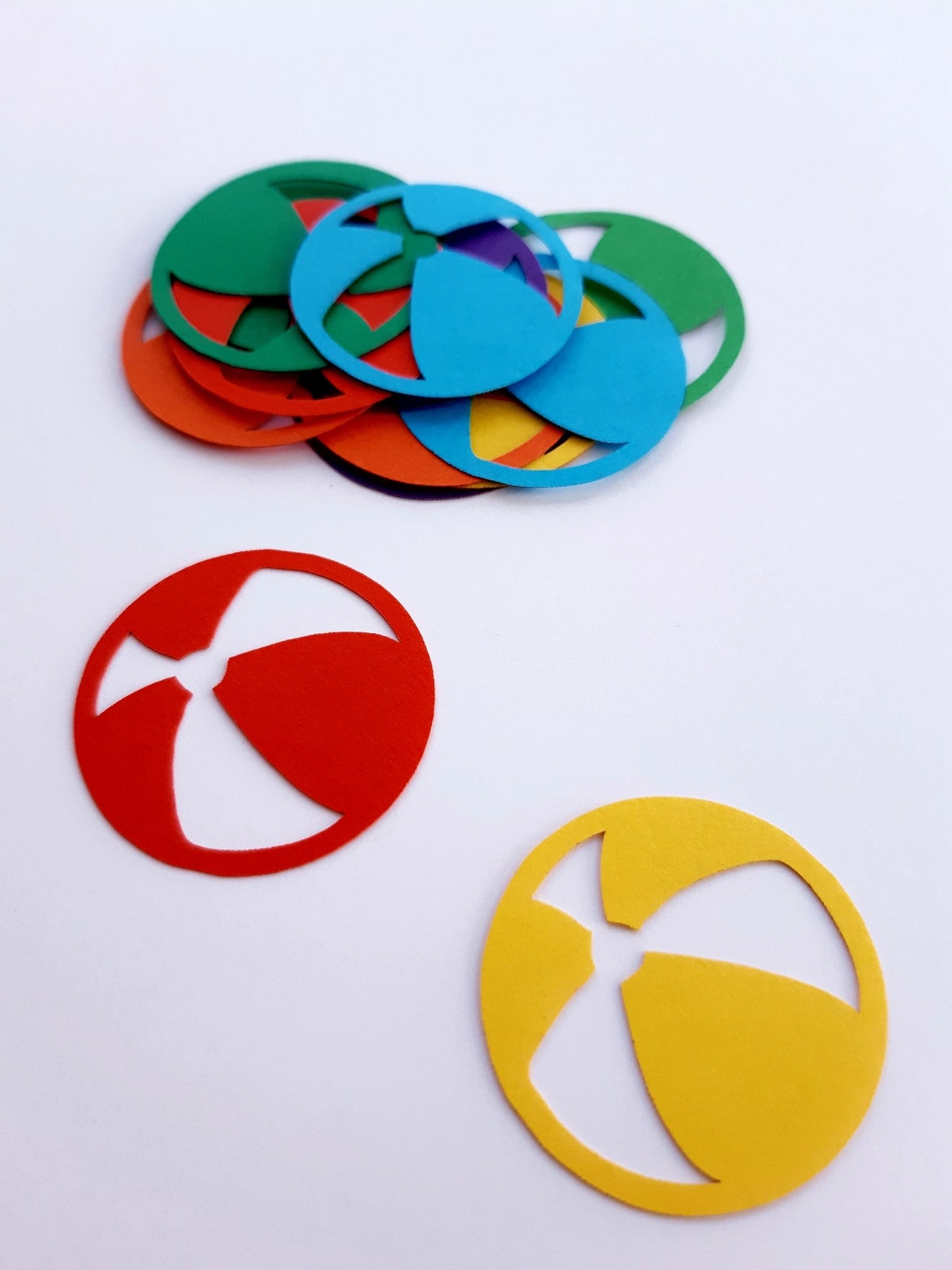 Beach Ball Die Cut Outs ( Summer Decoration, Scrap Booking, Garlands ...