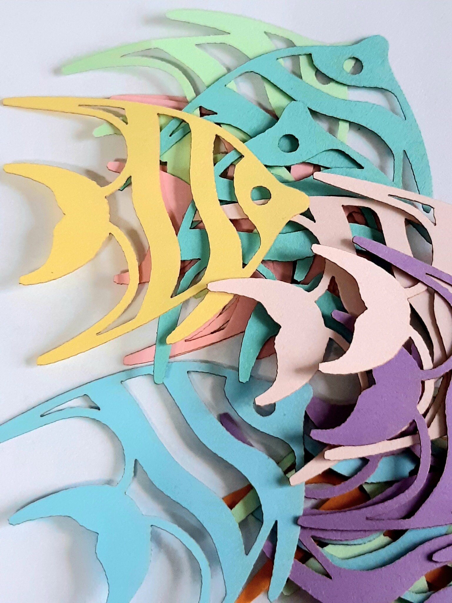 Angel Fish Die Cut Out Under the Sea Decor Scrap Booking | Etsy