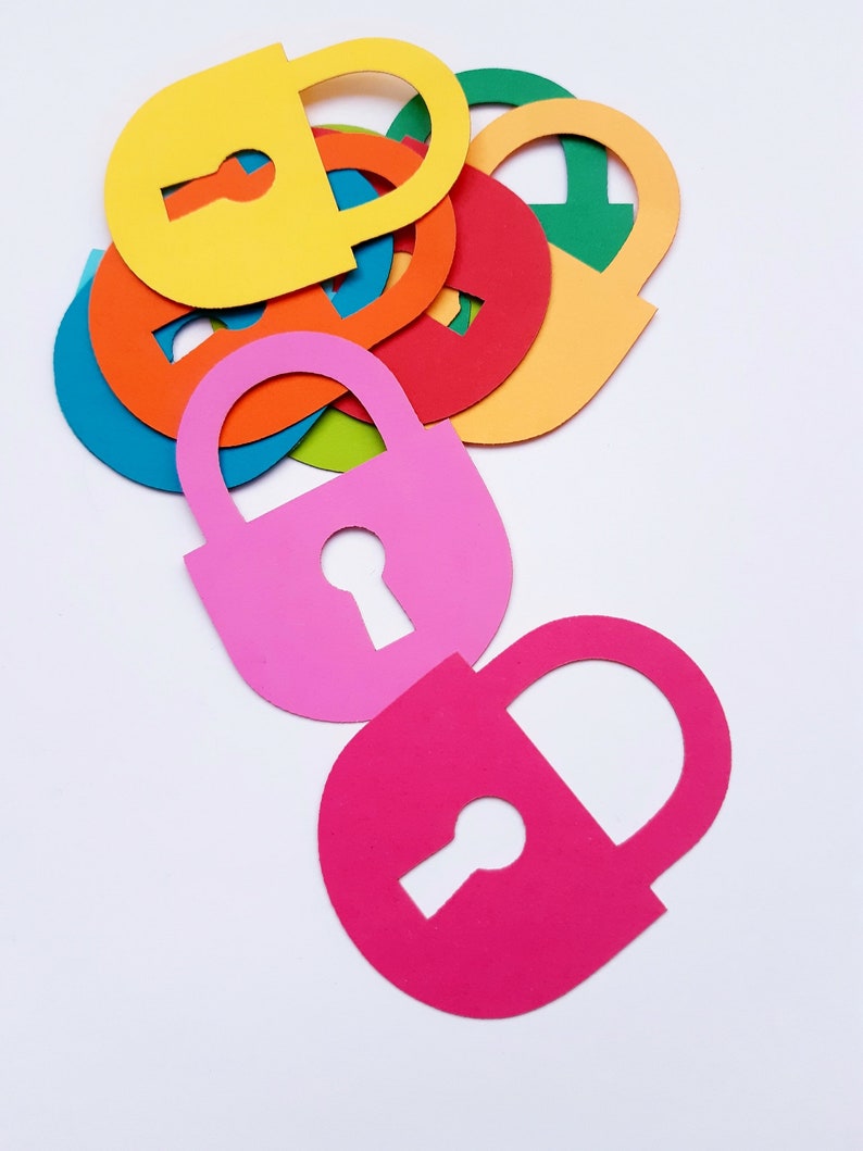 Lock / Pad Lock Die Cut Out Card Making Supply Confetti - Etsy
