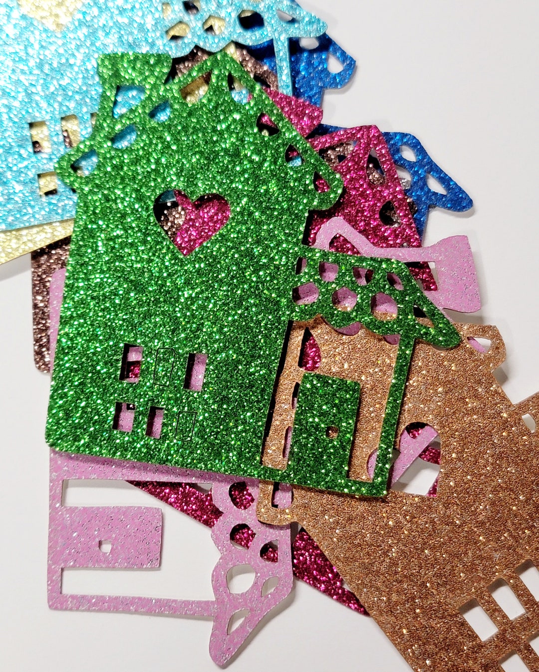 Glitter House Die Cut Outs ( Scrap Booking, Card Making, Kids Crafts ...