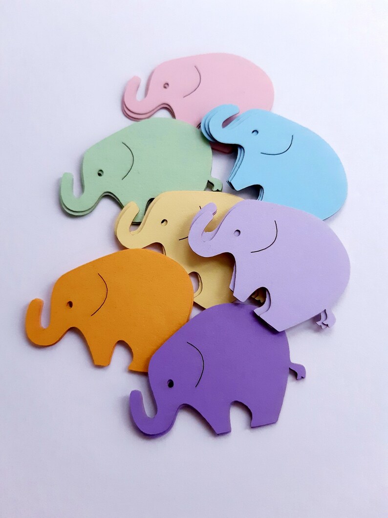 Elephant Die Cut Outs ( Baby Shower, Party Confetti, Scrap Booking ...
