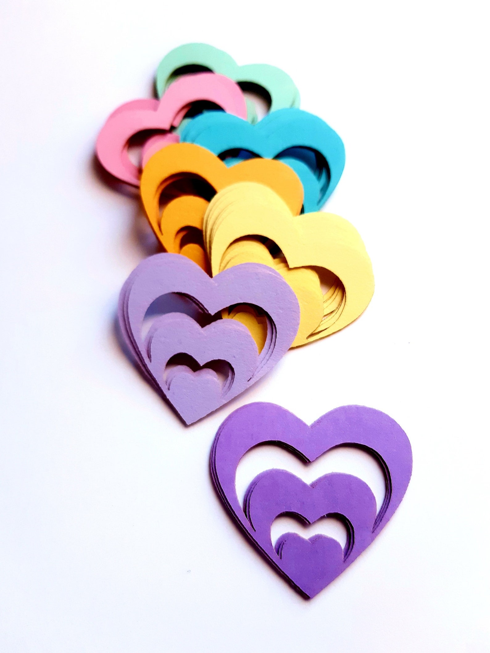 Heart Die Cut Outs Wedding Decor Confetti Table Scatter - Etsy