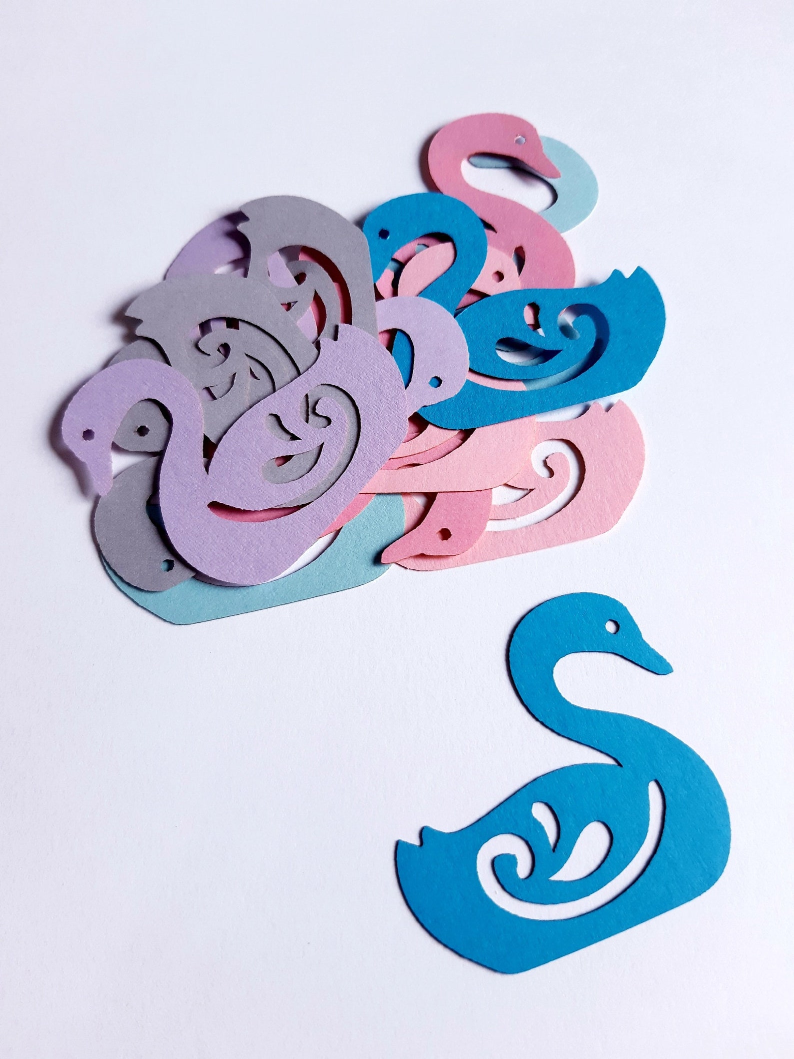 Swan Die Cut Outs ( Baby Shower Decoration, Party Decoration, Confetti ...