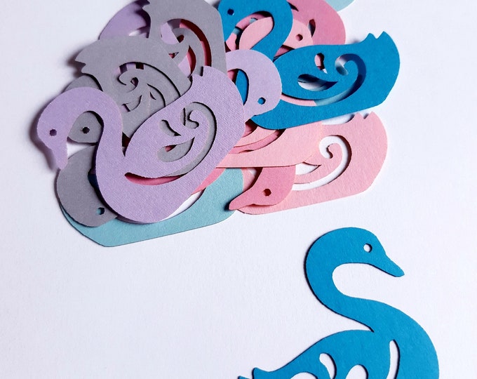 Swan Die Cut Outs ( Baby Shower Decoration, Party Decoration, Confetti ...