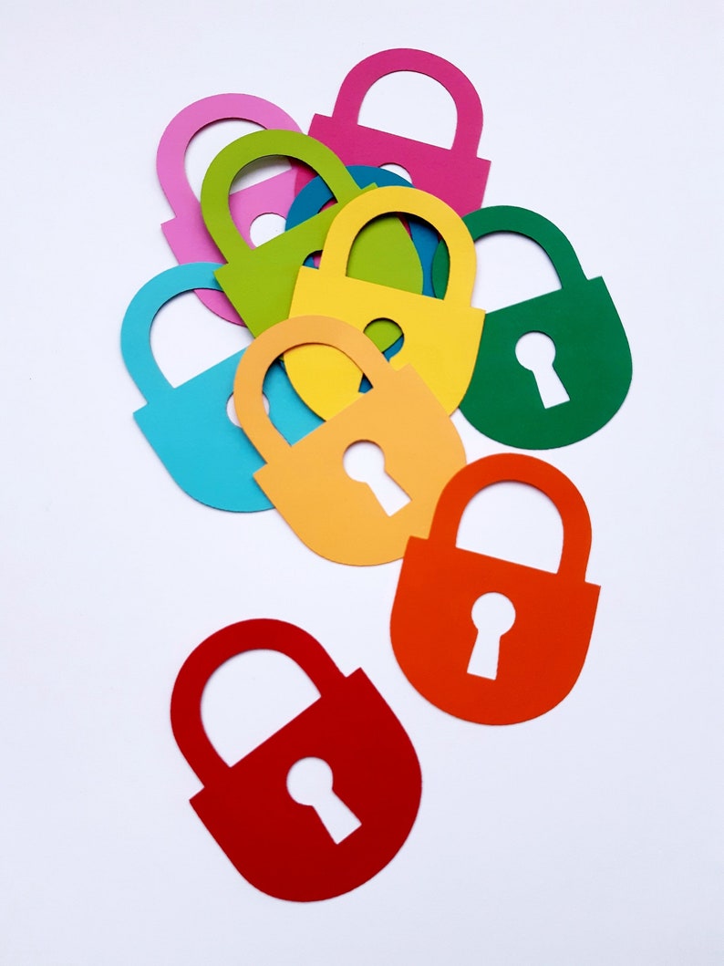 Lock / Pad Lock Die Cut Out Card Making Supply Confetti - Etsy