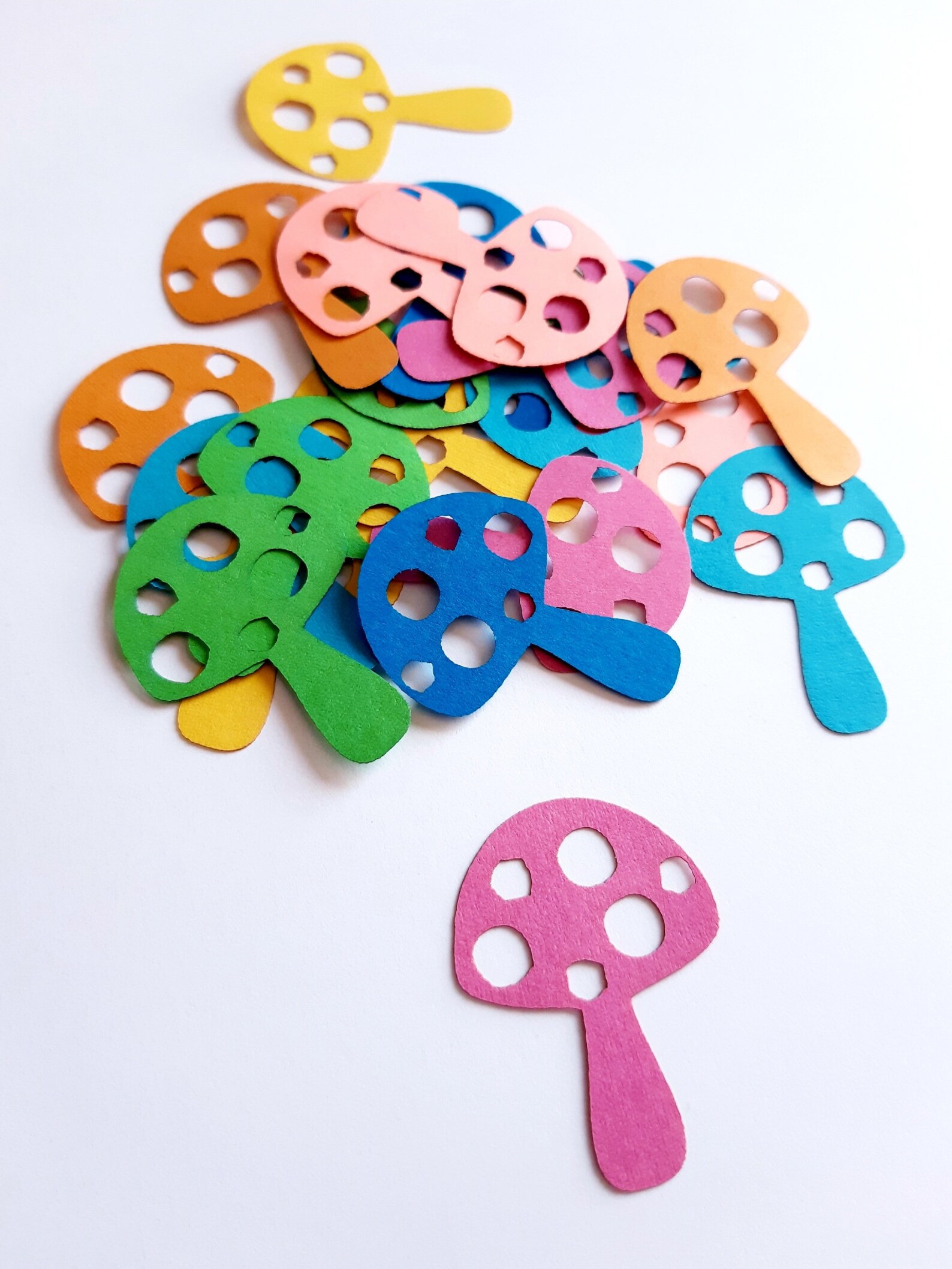 Mushroom Die Cut Outs Scrap Booking Confetti Spring | Etsy