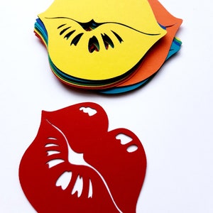 Lip Die Cut Outs ( Party Decoration, Bachelorette Party Decor, Confetti ...