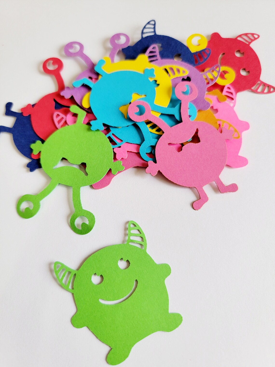Monster Die Cut Outs Kids Crafts Birthday Party Confetti | Etsy