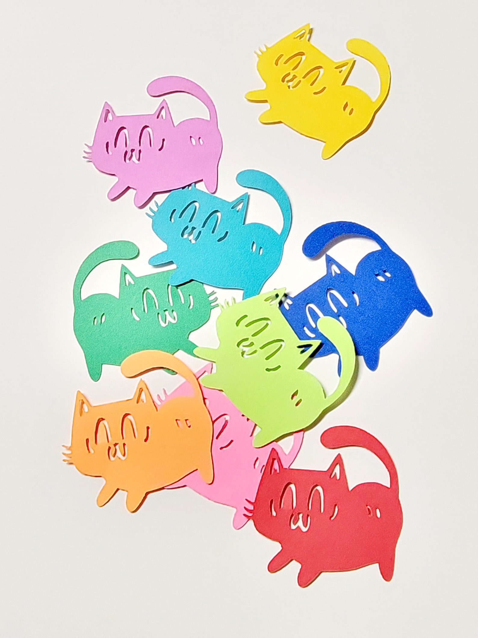 Cat Die Cut Out Confetti Party Decoration Card Making - Etsy