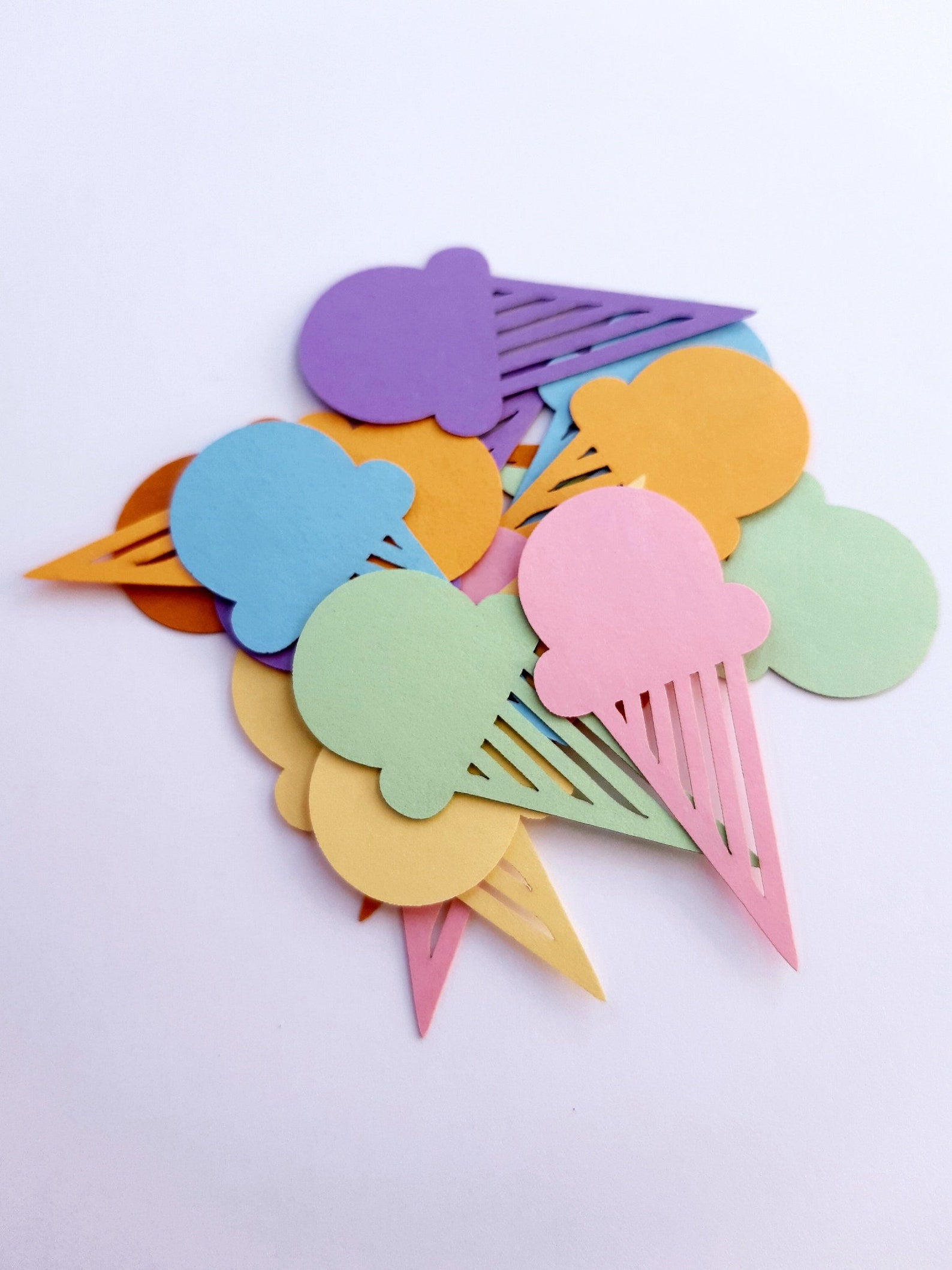 Ice Cream Cone Die Cut Outs ( Party Decoration, Confetti, Baby Shower ...
