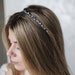 Bridal Blue Headband Rhinestone Bridal Headband Blue Bridal Hair ...