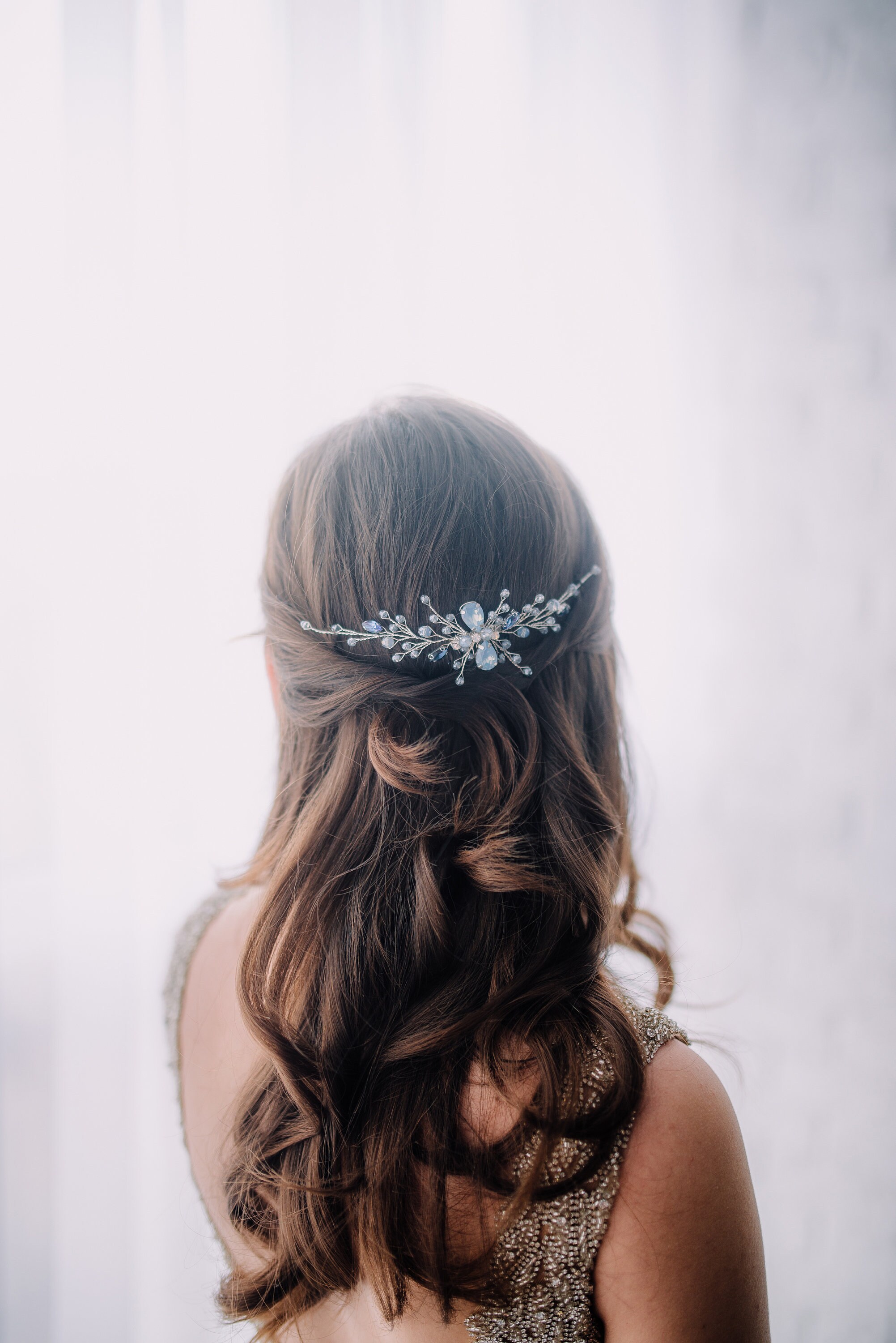 Blue Hair Accessories-blue Hair Comb-blue Opal Hair - Etsy