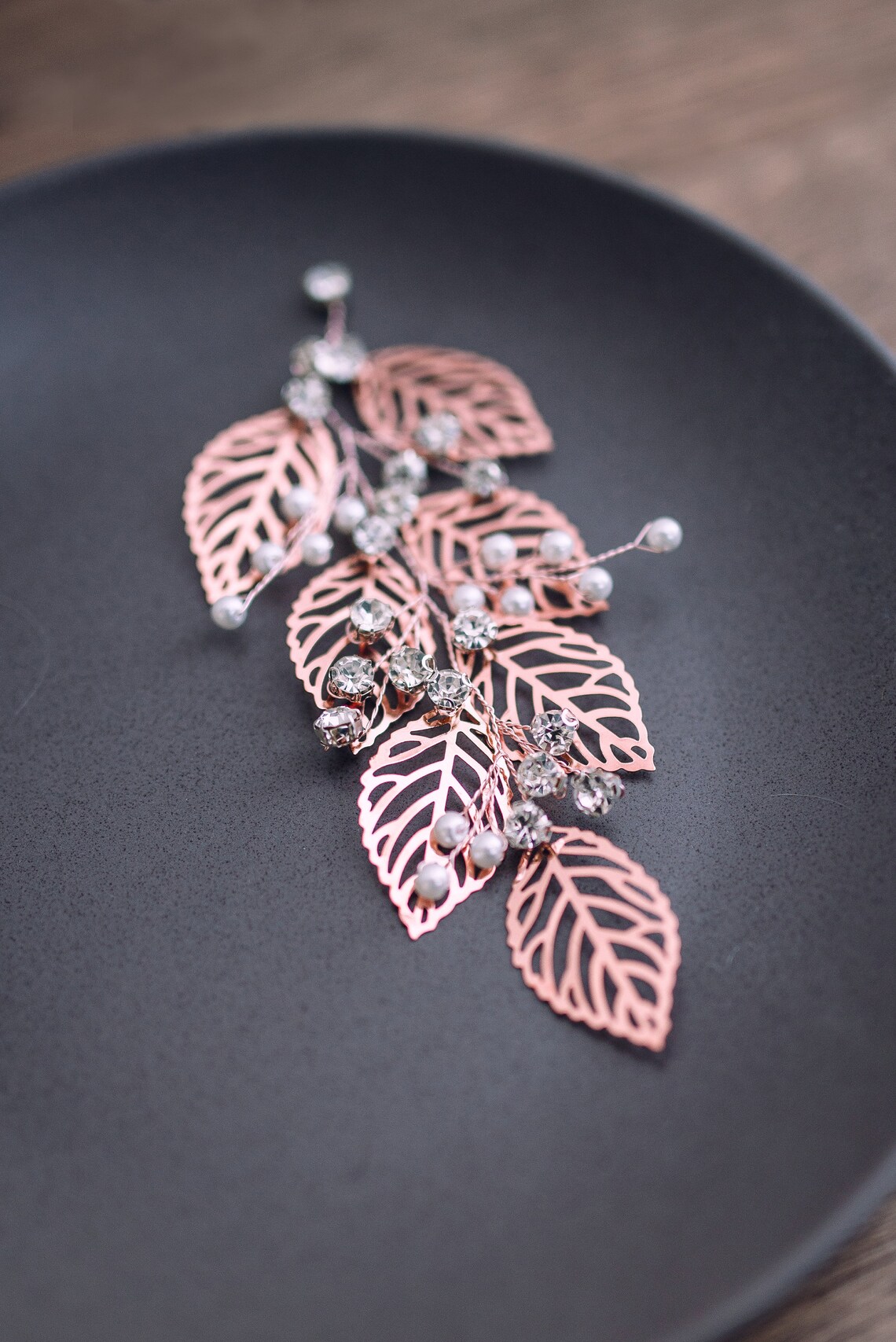 Rose Gold Leaves Hair Vine bridal Hair Vine-wedding Hair - Etsy
