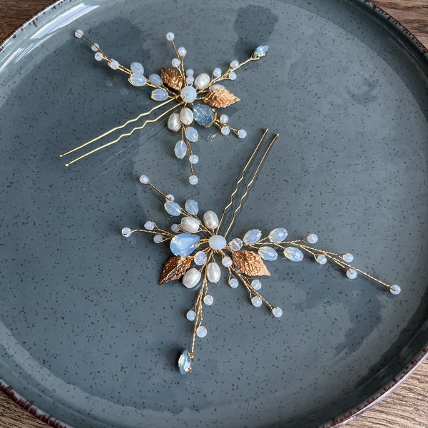 Blue Hair Pins - Etsy