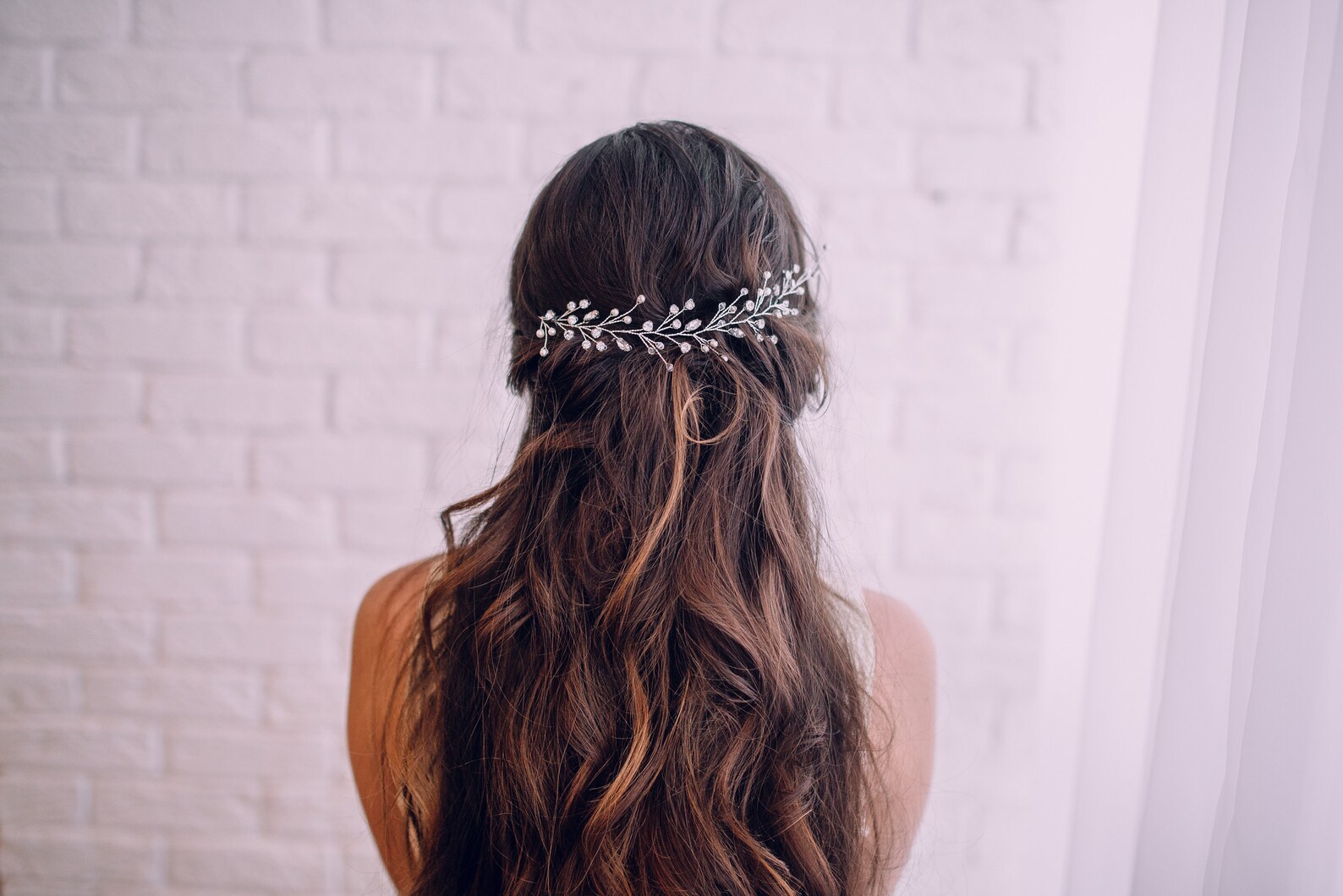 Long Hair Vine-bridal Hair Vine-wedding Hair Vine Silver Hair - Etsy
