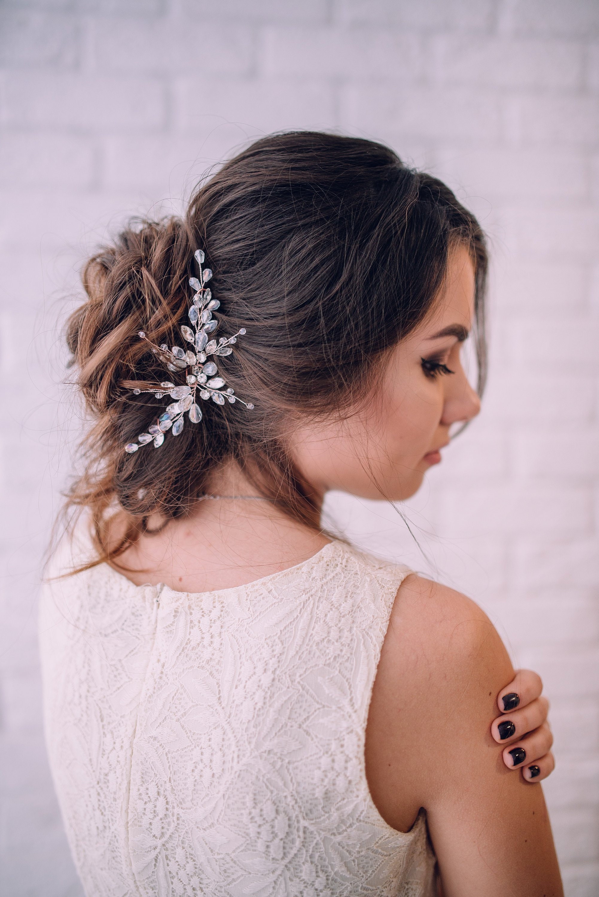 Rose gold hair pins-Crystal hair pins-Bridal hair pins-Wedding | Etsy