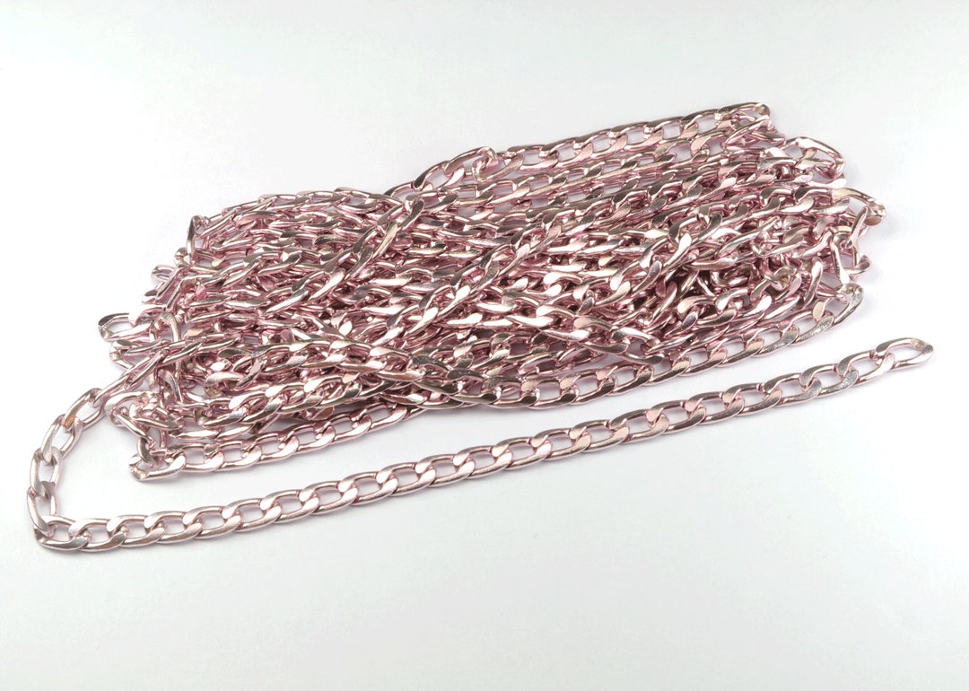 Metal Chain 6 Mm Beautiful Pink-silver Finish Roll of 1 Meter - Etsy