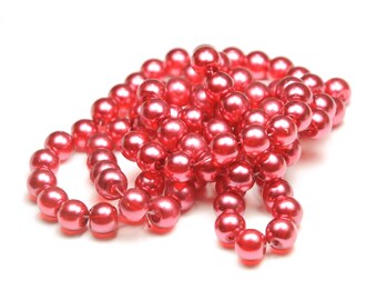 Red Mother of Pearl Pearl - Etsy
