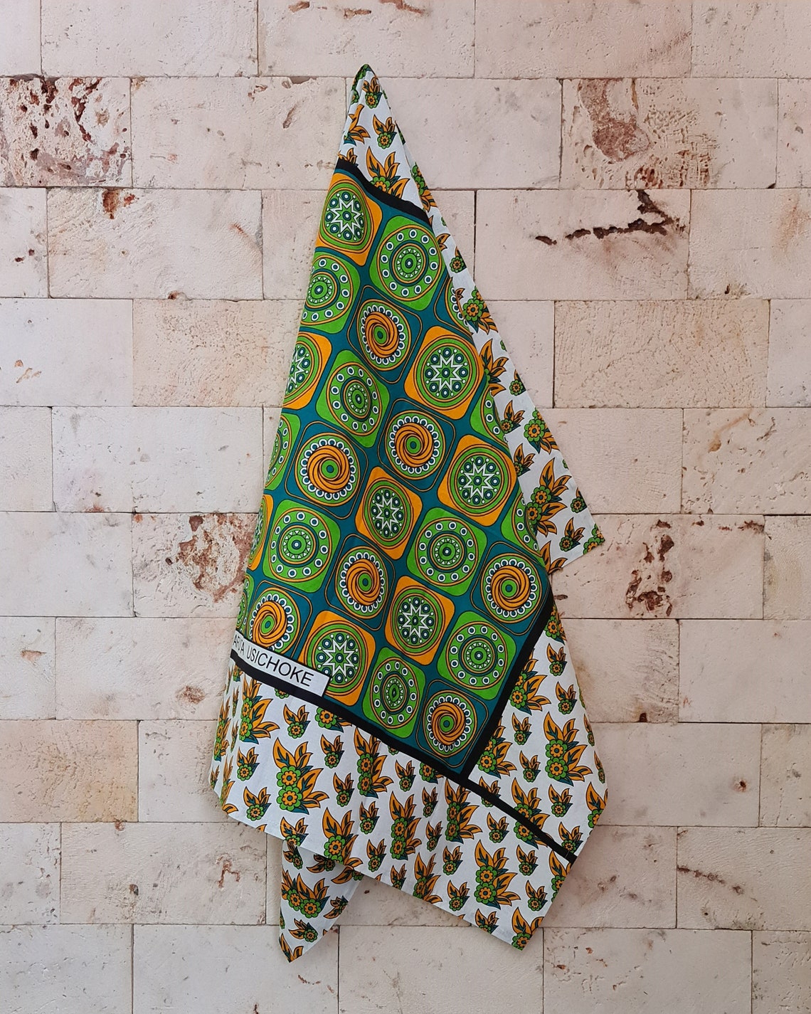 Kanga Leso African Print Fabric Blue Green White Beach - Etsy