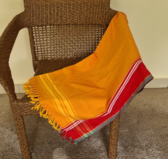 Kikoy African Print African Fabric Orange Kenyan Kikoy | Etsy