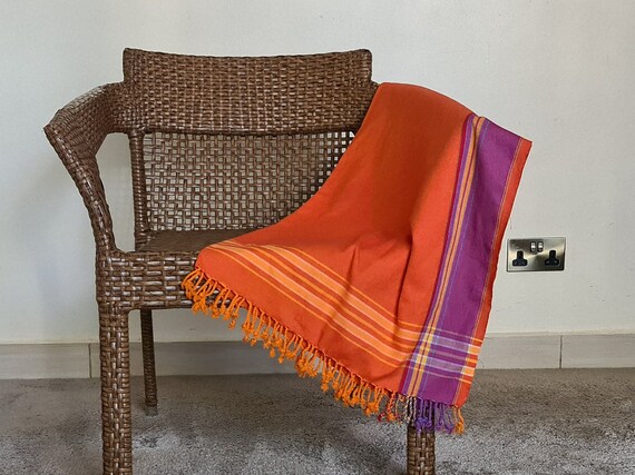 Kikoy African Print African Fabric Orange Kenyan Kikoy | Etsy