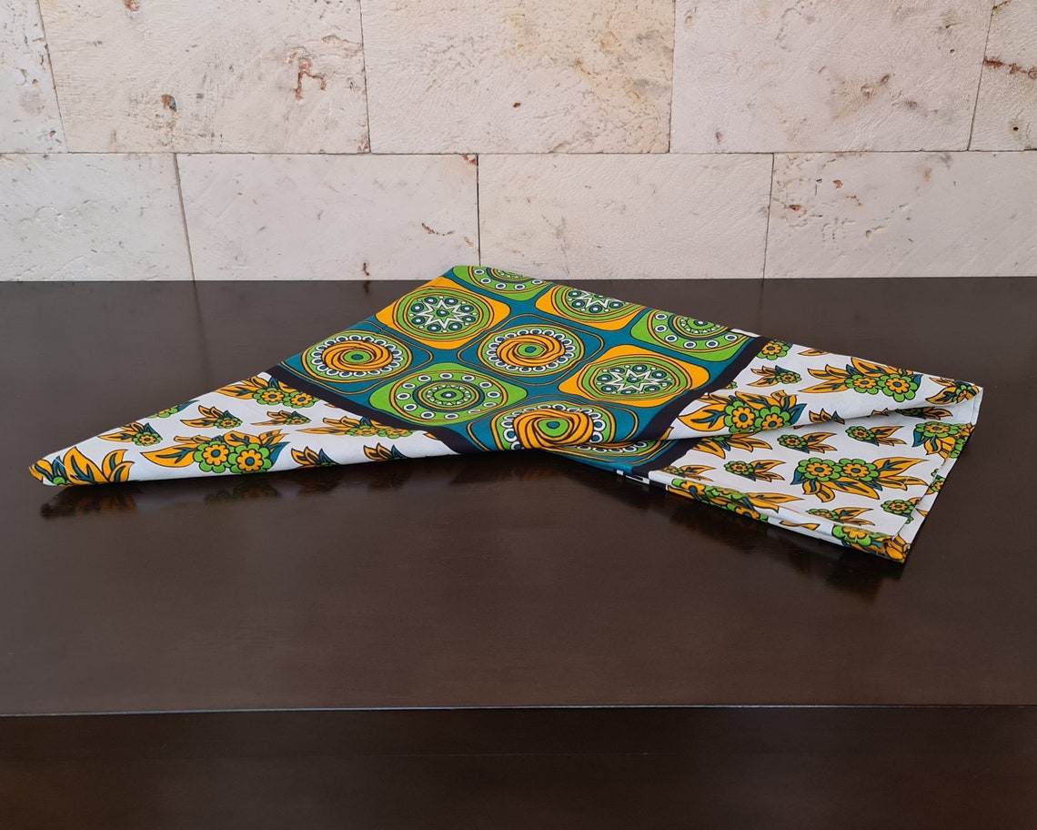 Kanga Leso African Print Fabric Blue Green White Beach - Etsy