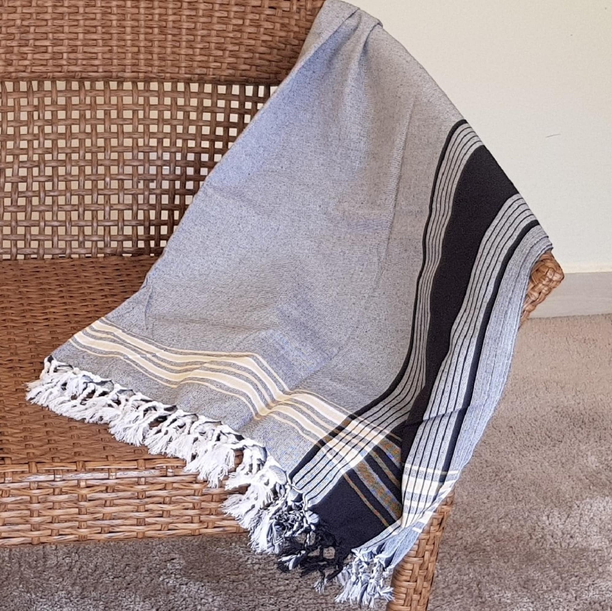 Kikoy African Print African Fabric Gray Kenyan Kikoy | Etsy