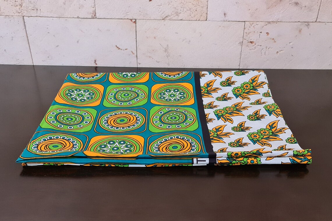 Kanga Leso African Print Fabric Blue Green White Beach - Etsy