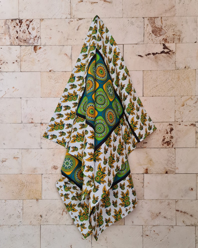 Kanga Leso African Print Fabric Blue Green White Beach - Etsy