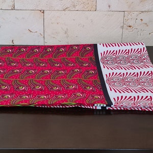 Kanga Leso African Print Fabric Red White Green Beach | Etsy