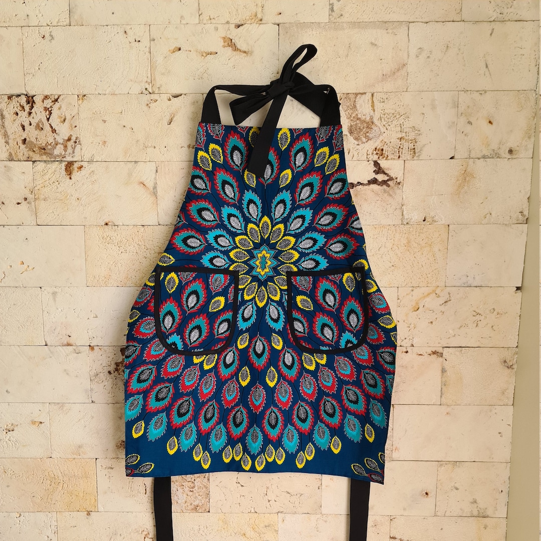 African Print Apron, Reversible, Double Sided Apron, Reversible Apron ...