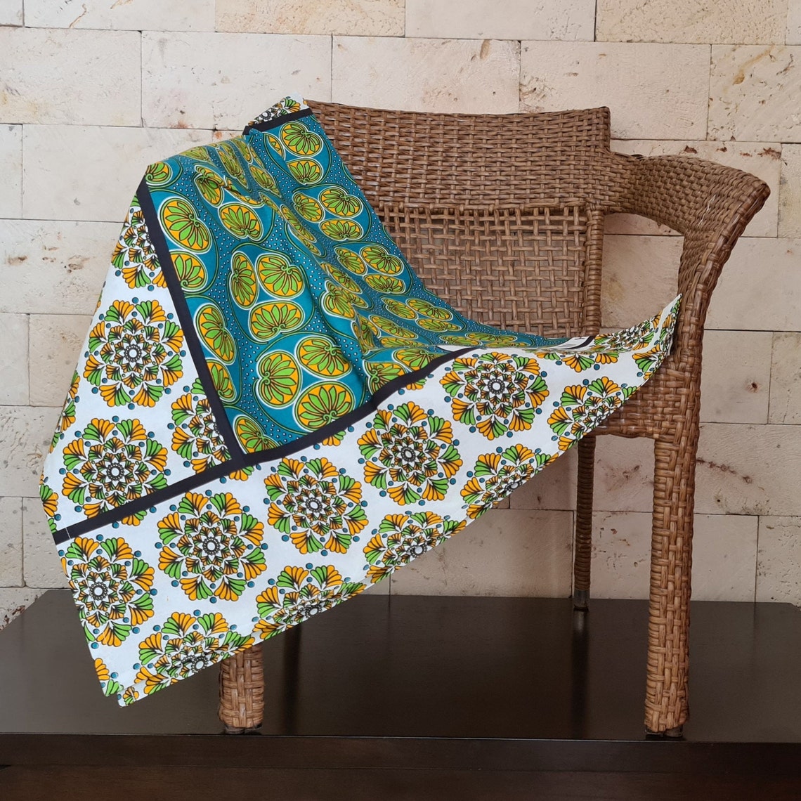 Kanga Leso African Print Fabric Blue Green White Beach - Etsy