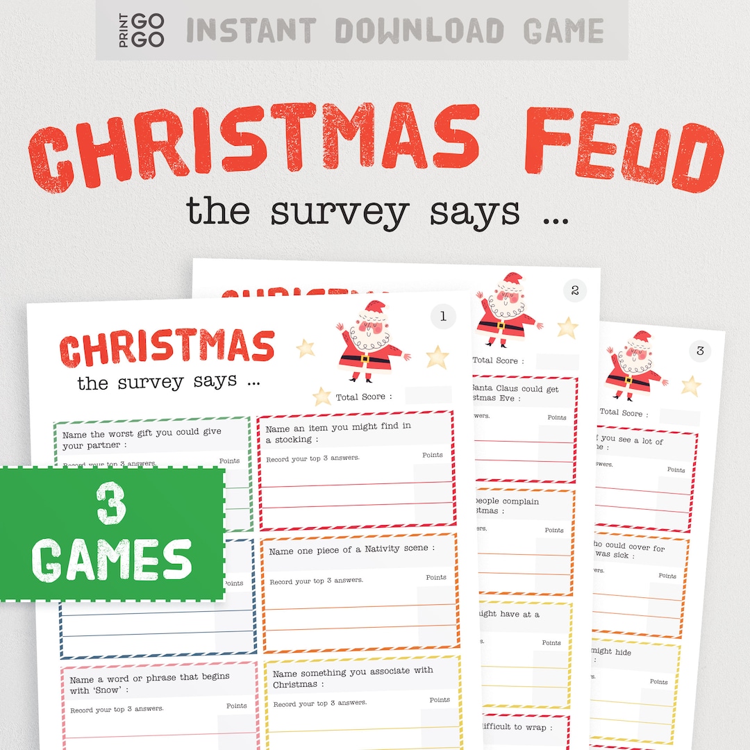 Christmas the Survey Says - the Fun Game of Matching Answers and ...