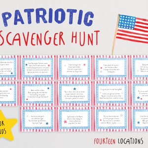 Patriotic Scavenger Hunt for Kids Fourth of July Treasure | Etsy UK