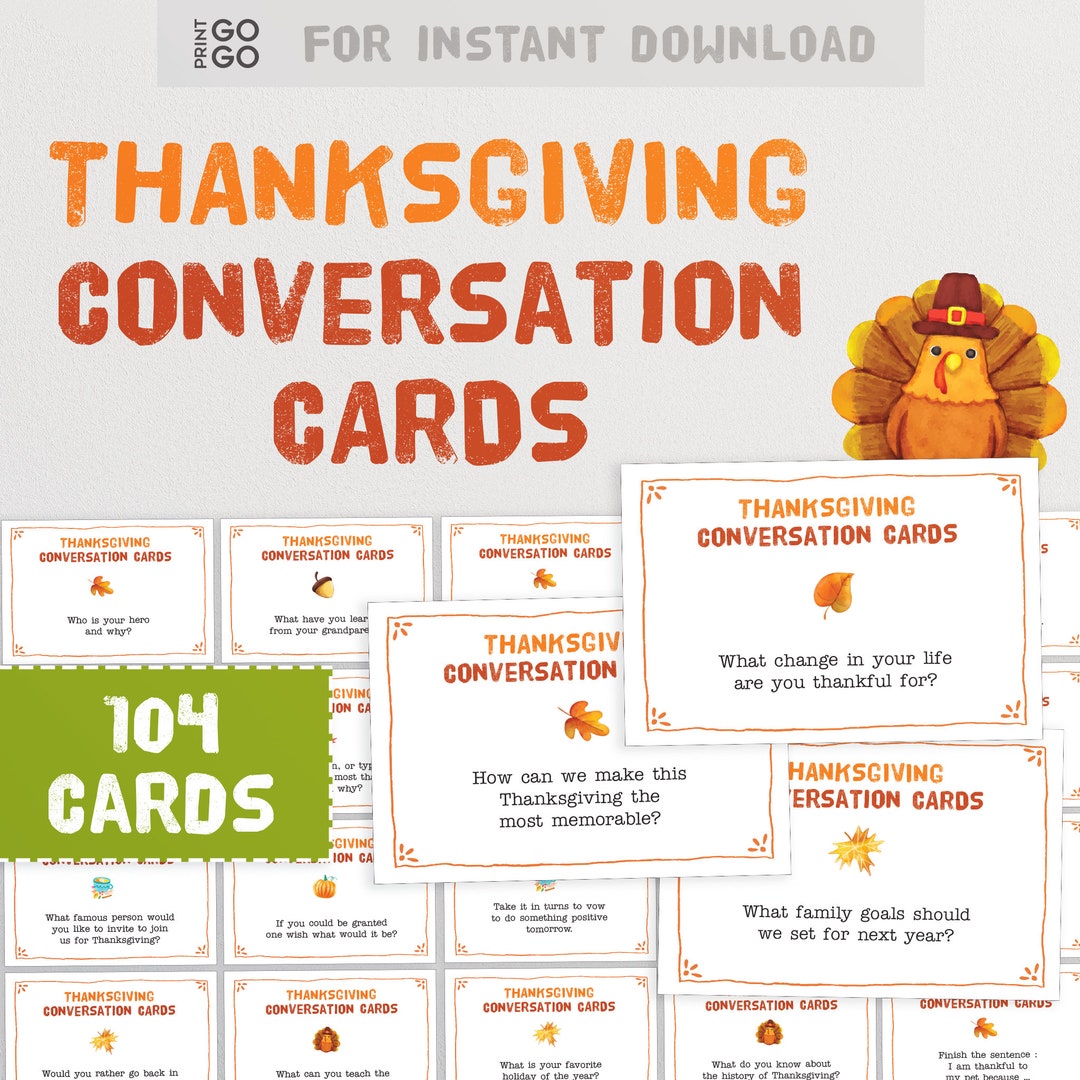 104 Thanksgiving Conversation Cards - the Fun and Meaningful Activity ...