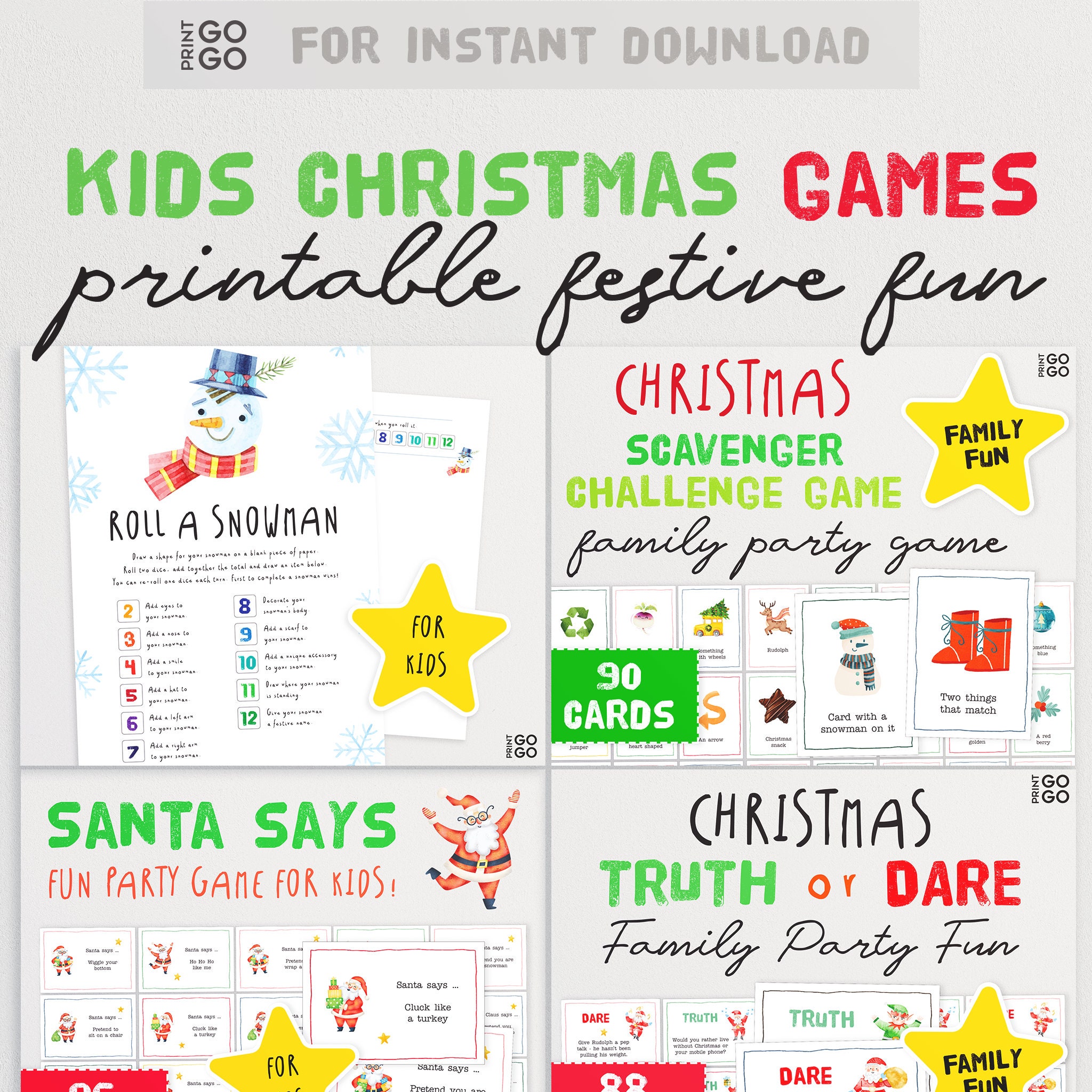 Christmas Party Game Bundle - Fun Games for Kids and Families to Print ...