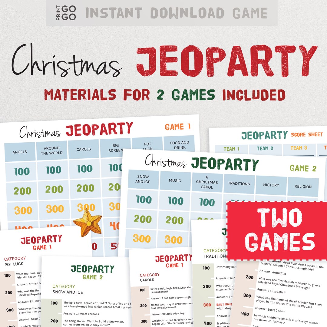 Christmas Jeoparty Trivia Game - A Fun Christmas Quiz for Families ...