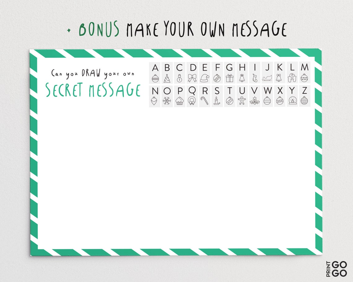 Coded Secret Elf Messages Bundle Christmas Secret Message - Etsy