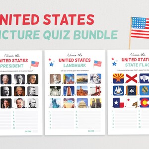 United States Picture Quiz Bundle Patriotic US Quiz | Etsy UK