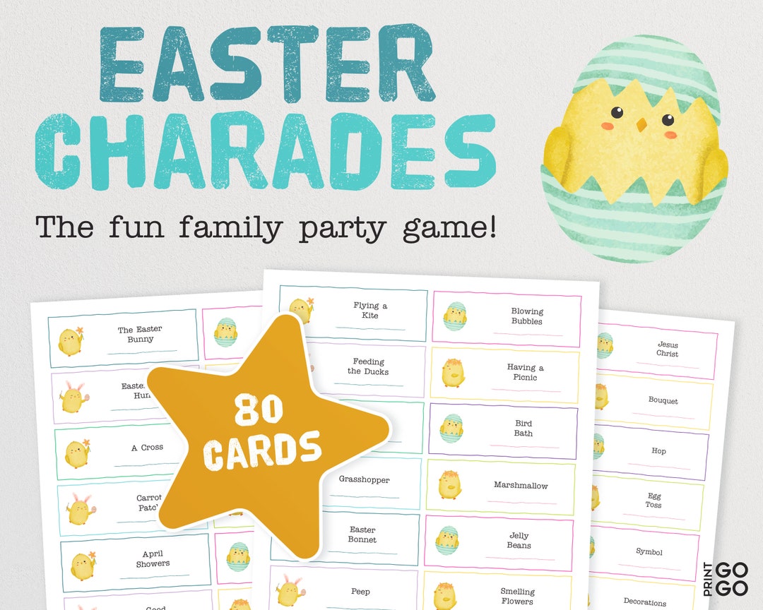 Easter Charades the Fun Family Party Game of Acting Out and - Etsy