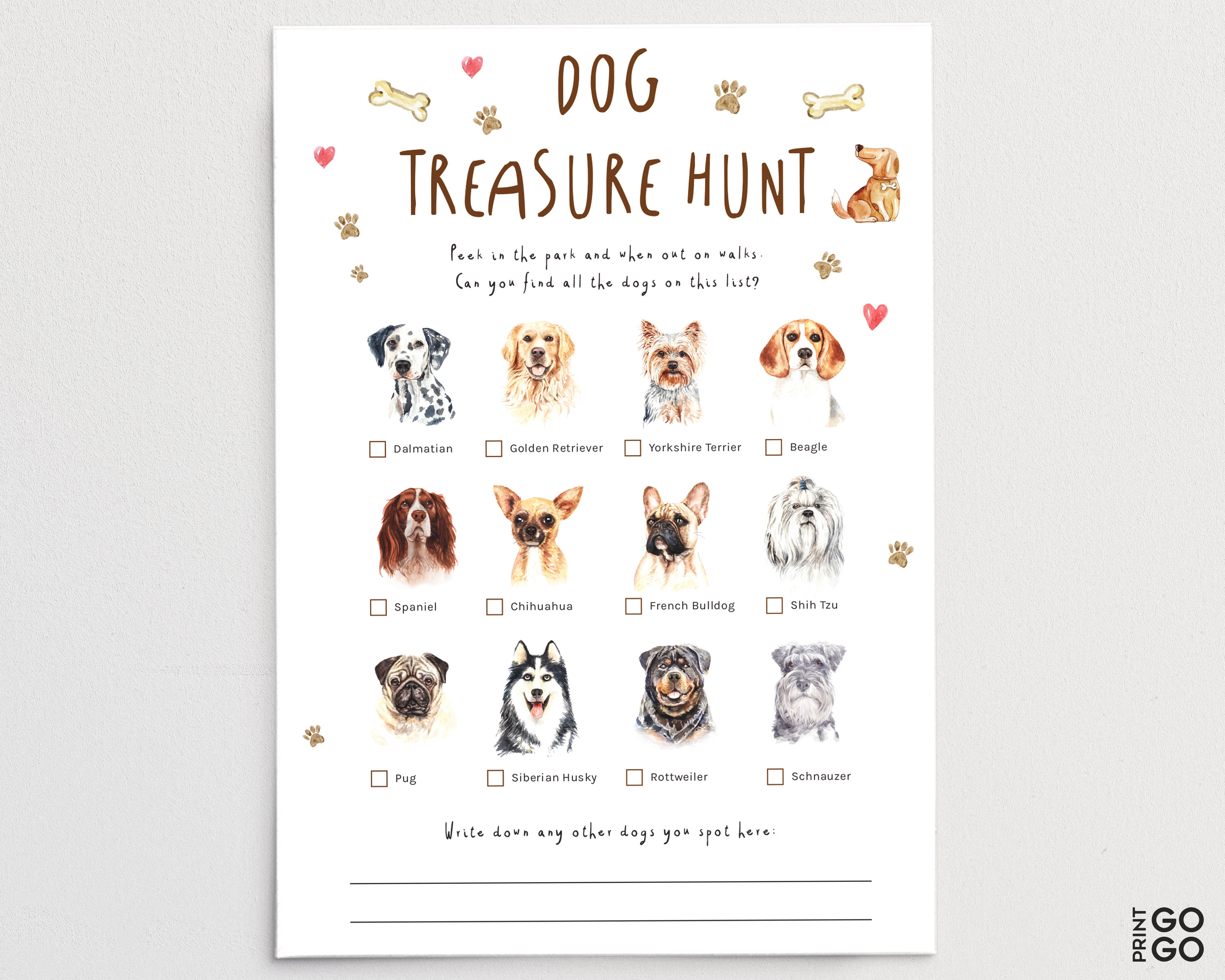 Dog Breed Treasure Hunt for Kids | Outdoor Scavenger Hunt Game | Dog I ...