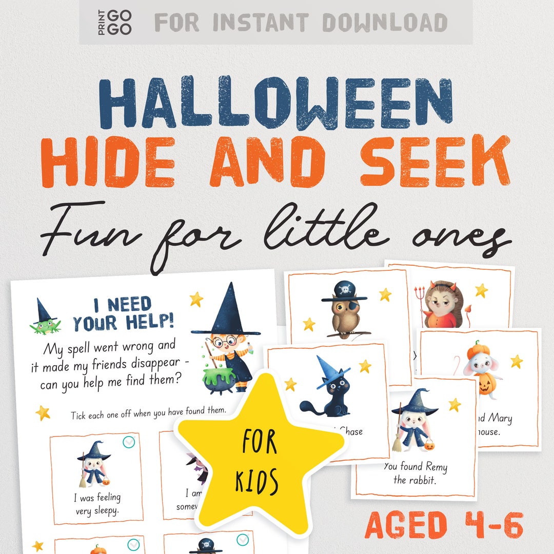 Halloween Hide and Seek Scavenger Hunt for Younger Kids | Reading ...