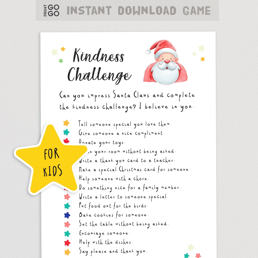Christmas Kindness Challenge | Be Kind Game for Kids | Holiday ...