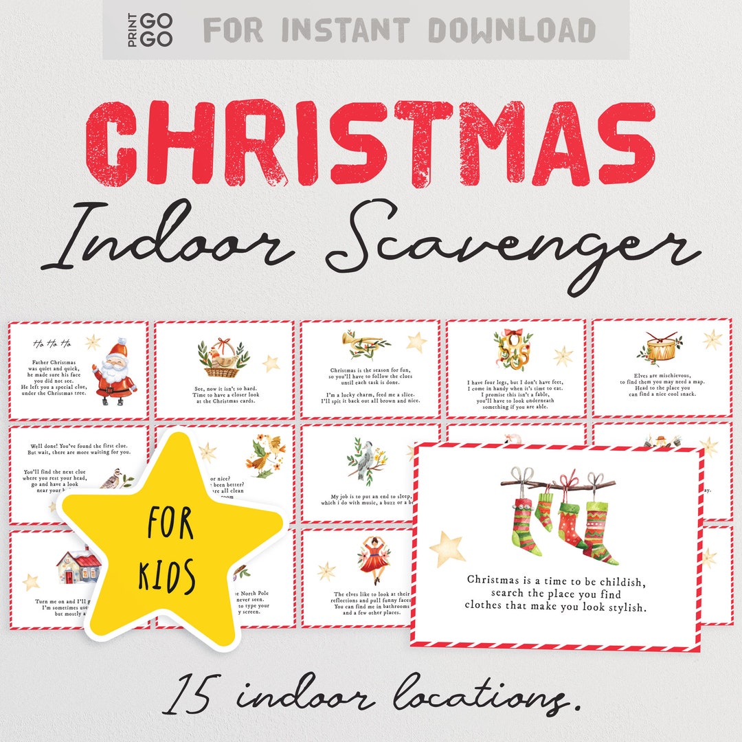Christmas Scavenger Hunt for Kids - the Fun Race Around the House in ...