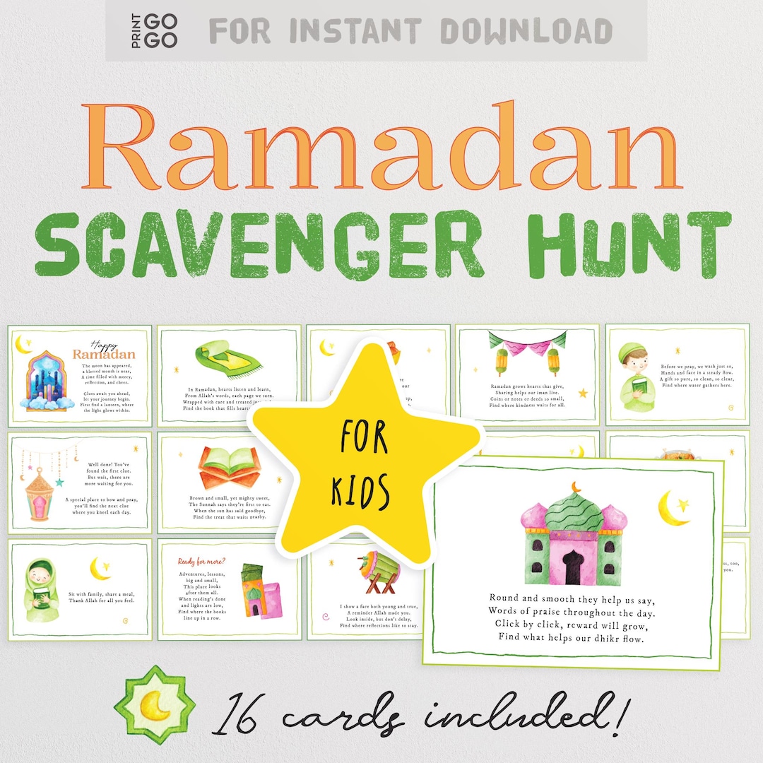Ramadan Scavenger Hunt - A Race for Kids to Discover Ramadan Blessings ...