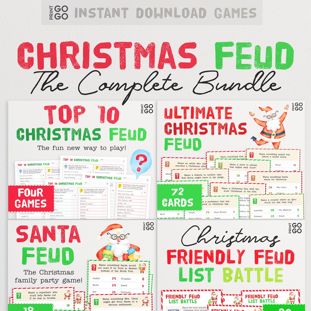 Christmas Feud : Complete Family Game Bundle - A Huge Set of Family ...