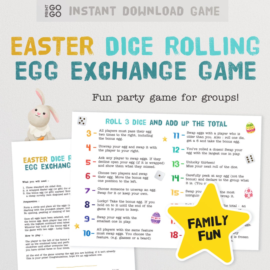 Easter Roll the Dice Egg Exchange Game - the Hilarious Egg Swapping ...