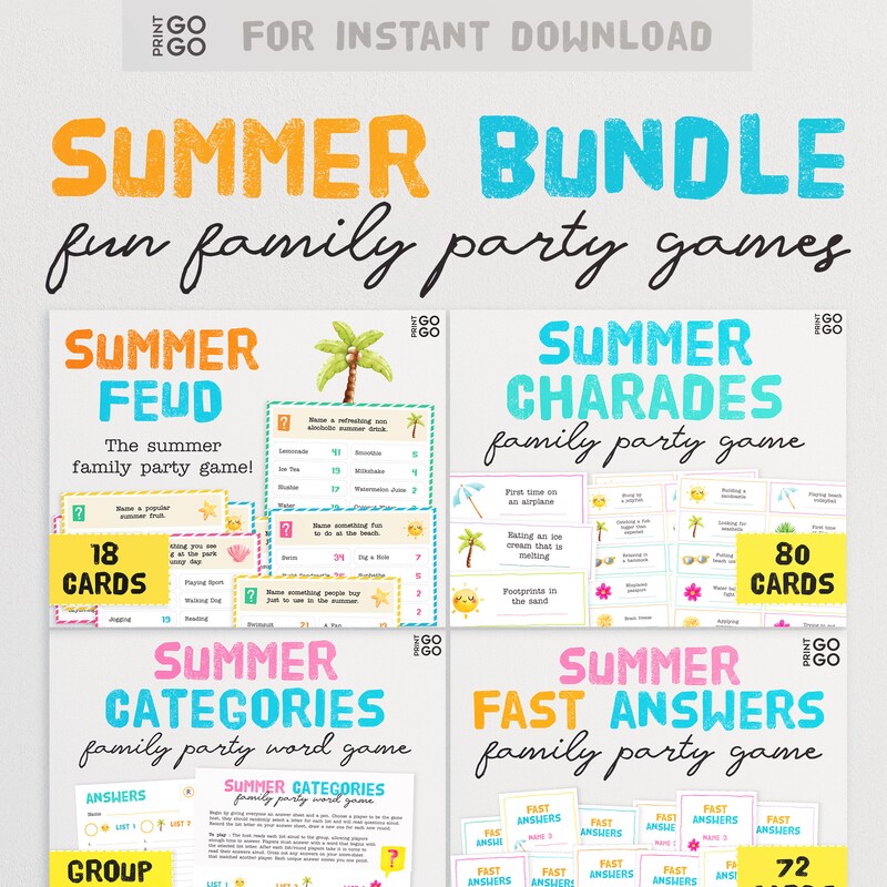 Summer Printable Games - Etsy