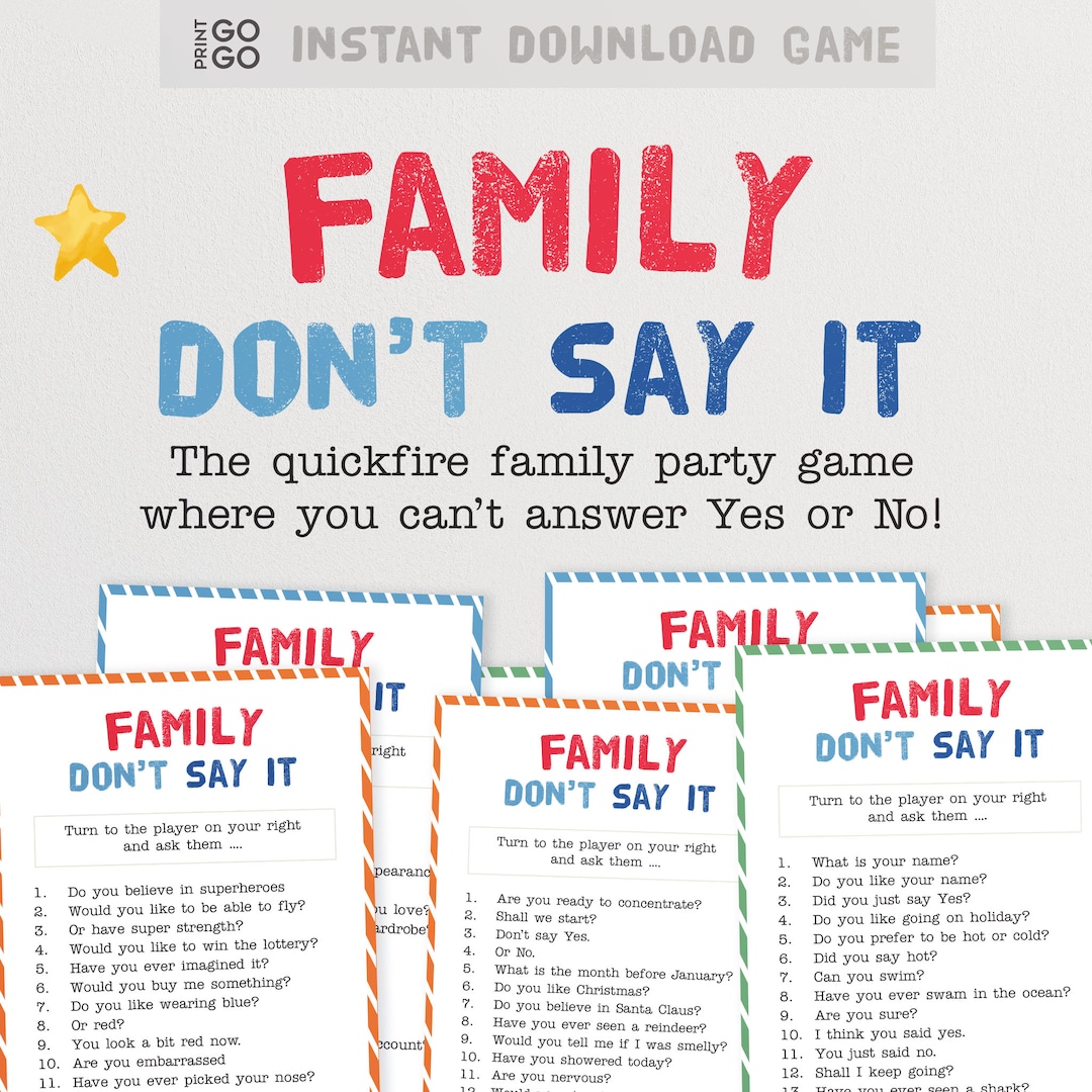 Family Don't Say It - the Quick Fire Family Party Game Where You Can't ...